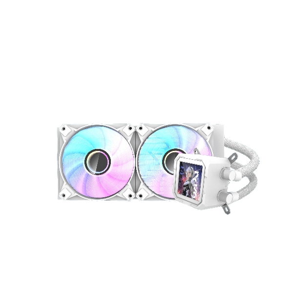 DarkFlash DV240S – 240mm ARGB Liquid CPU Cooler with Hydraulic Fans – White